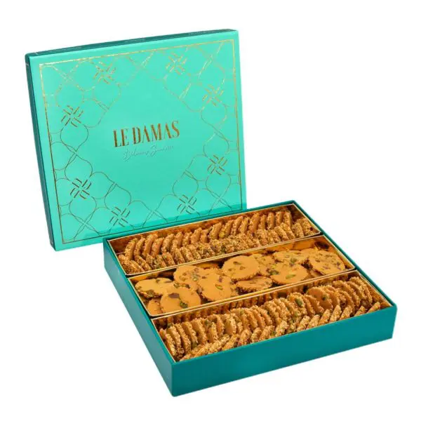 Barazek Cookies | Sesame & Pistachio Crunch – 500g Box | Le Damas