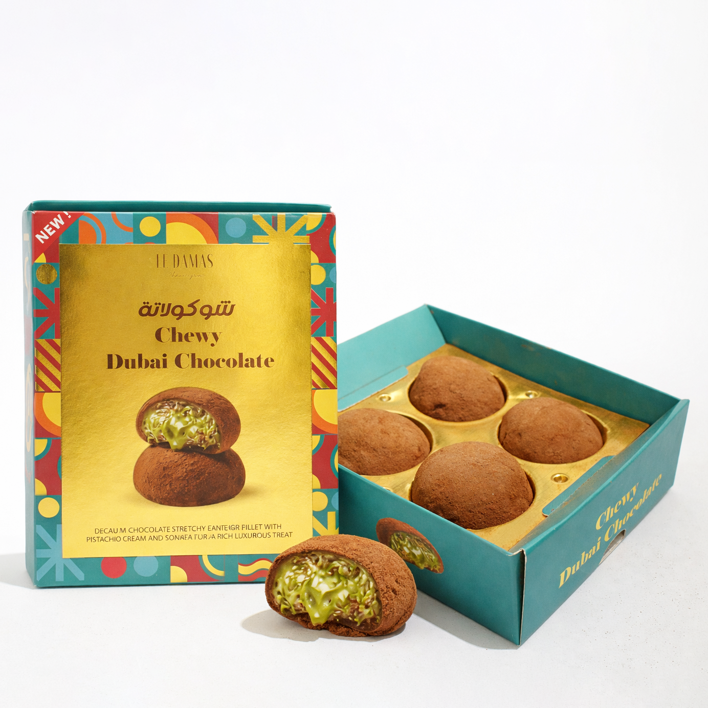 Le Damas Chewy Dubai Chocolate – Pistachio Filled Truffles | Le Damas ...